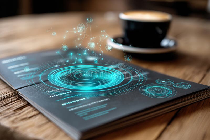 Interactive Hologram Menu Floating Above Coffee Cup Enhances Customer ...