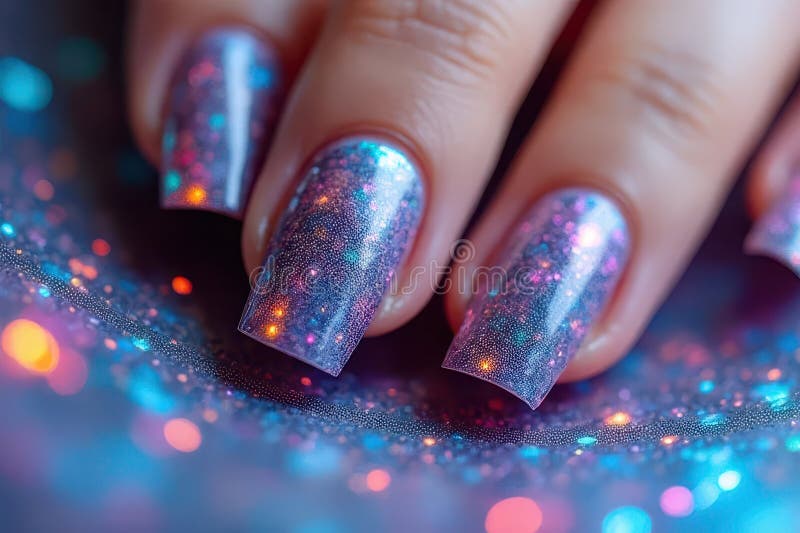 Interactive Hologram Nail Ideas Stock Illustration - Illustration of ...
