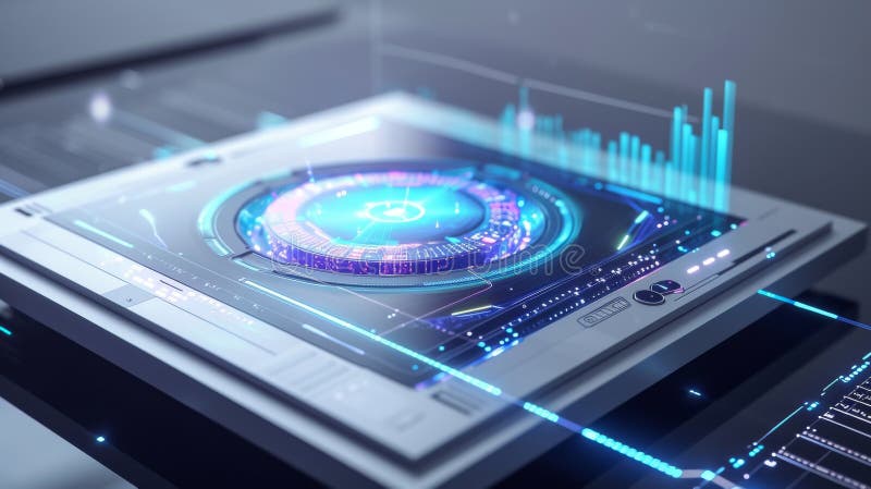 Interactive Holographic Control Panel Display Stock Image - Image of ...