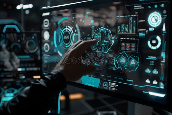 Interactive Holographic Display Interface: a Hand Interacts with ...