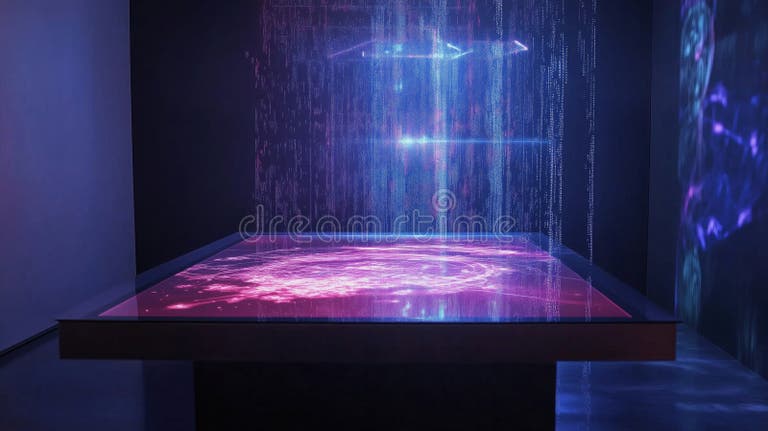 Interactive Holographic Display Showcasing Vibrant Data Visualization ...