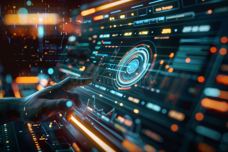 Interactive Holographic Finance Display Dynamic Stats, Futuristic ...