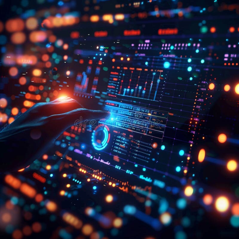 Interactive Holographic Finance Display Dynamic Stats, Futuristic ...