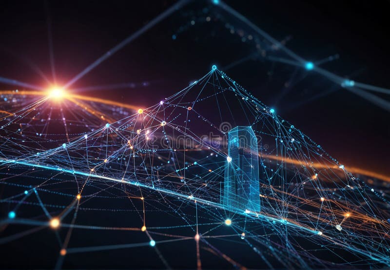 An Interactive Holographic Line Graph Depicting Financial Growth Over ...
