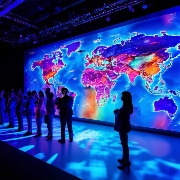 Interactive Holographic Map Showing the Diversity and Represeta Stock ...