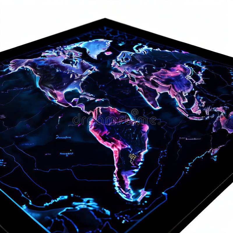 Interactive Holographic Map Showing the Electoral Map Projecton Stock ...