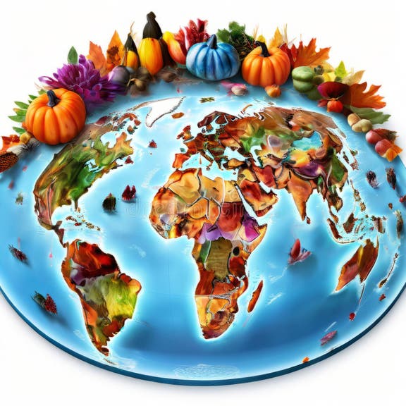 Interactive Holographic Map Showing Thanksgiving Traditions Frm Stock ...