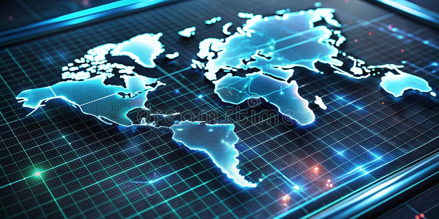 Holographic World Map Display Stock Illustrations – 1,688 Holographic ...