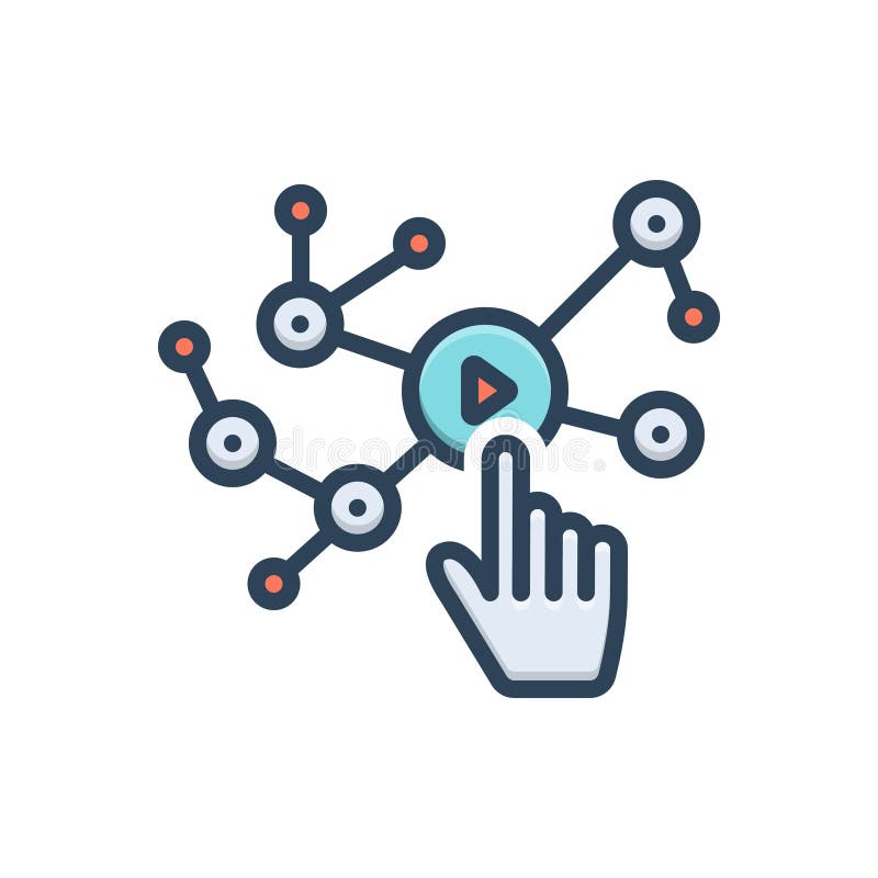 Color Illustration Icon for Interactive, Influencing and Action Stock ...