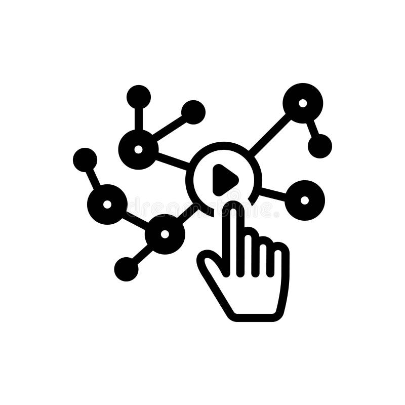 Black Solid Icon for Interactive, Influencing and Technology Stock ...