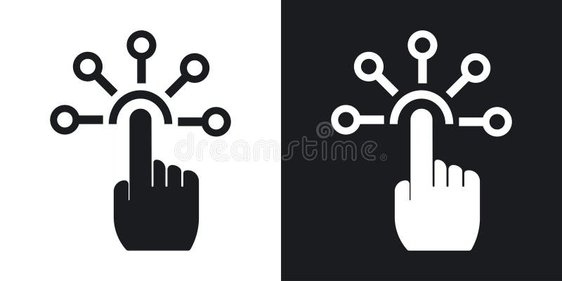 Interactive Icon Set. Choice Variety Vector Symbol. Touch Screen ...