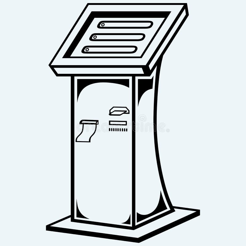 Information Kiosk, POS POI Terminal Stand Stock Vector - Illustration ...