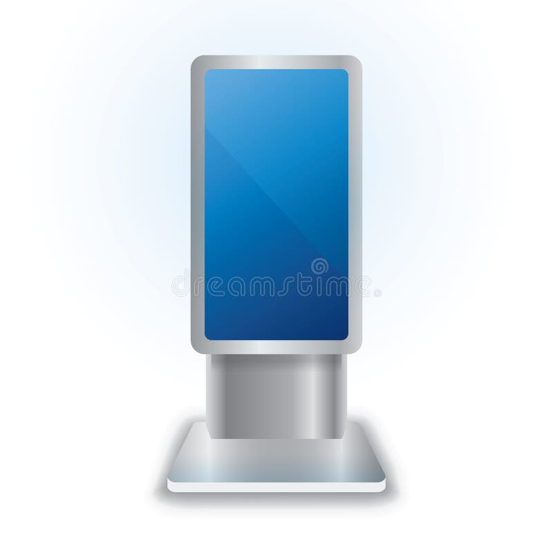 Interactive Information Kiosk Terminal Stand Stock Vector ...