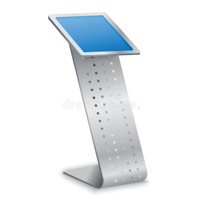 Interactive Information Kiosk Terminal Stand Stock Vector ...