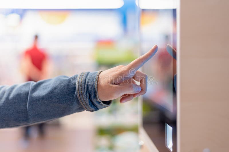 Interactive Information Stand Panel Stock Photo - Image of closeup ...