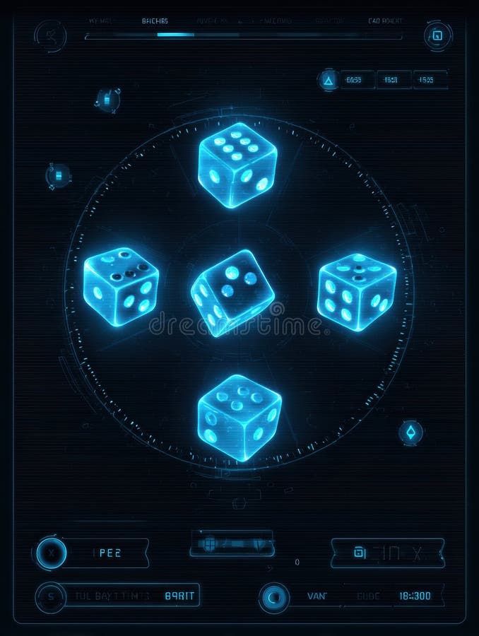 Engaging Crypto Dice Game Interface Illuminated in Blue with Mystical ...