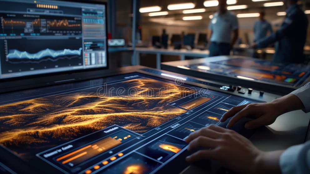 Interactive Interface Displaying Complex Data on Touchscreen Device Stock Image - Image of ...