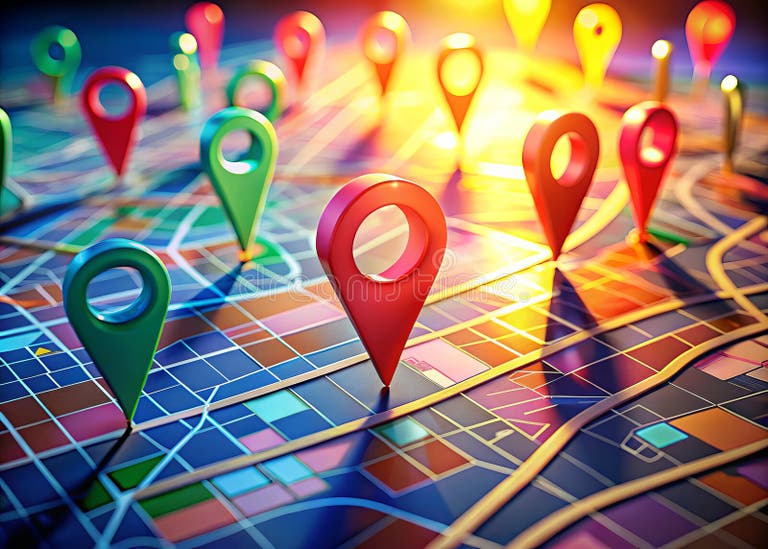 Interactive Isometric City Map Explore Colorful Abstract Navigation and ...