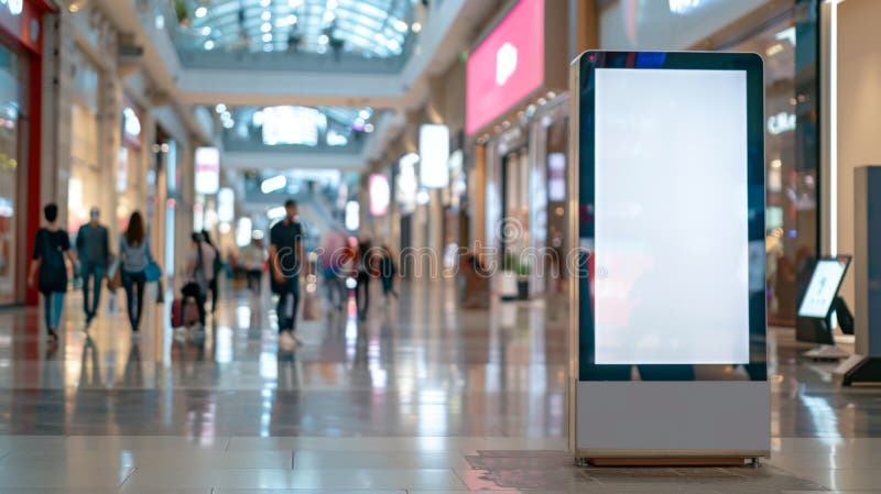 Interactive Kiosk Mockup in Shopping Mall, Tech Integration, AI Created ...