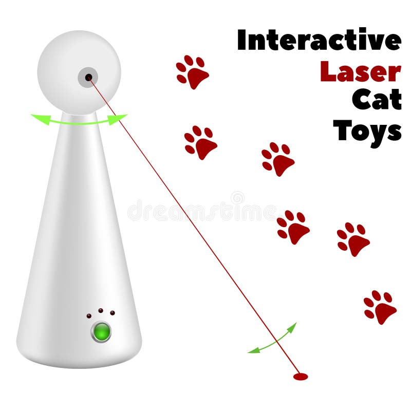 Interactive Laser Toy for Cats and a Cat Playing with a Laser Stock ...