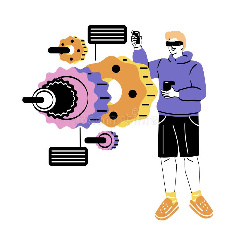 Interactive Learning Concept Stock Vector - Illustration of modern ...