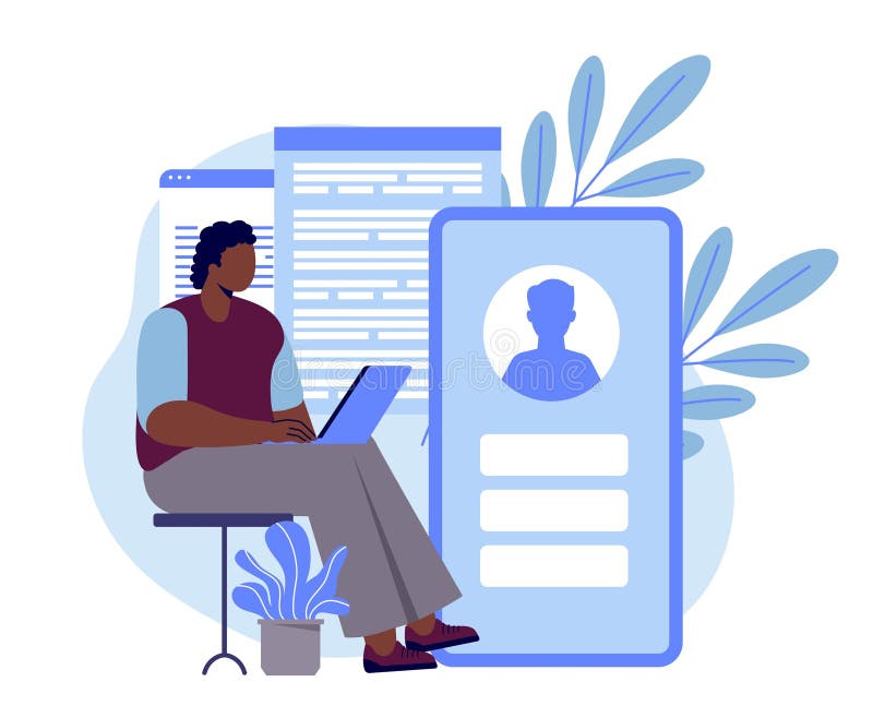 Interactive Learning Concept Stock Vector - Illustration of blue ...