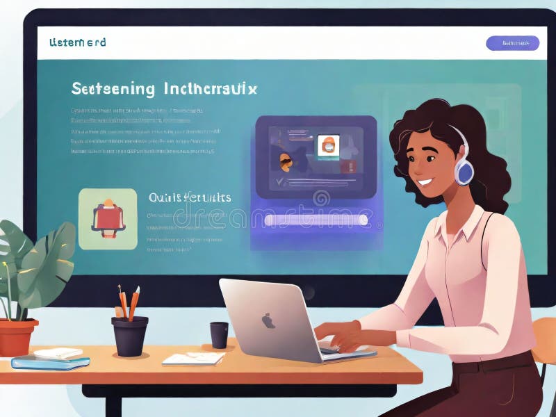 Interactive Learning Course Modules and Quizzes Stock Illustration ...