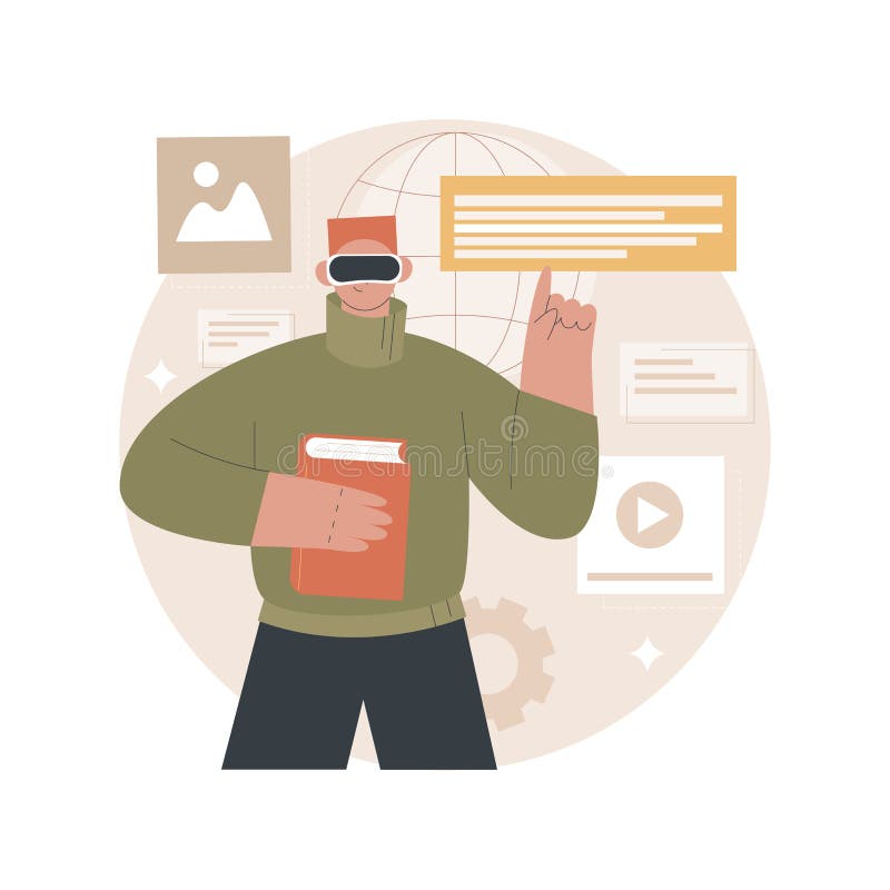 Interactive Learning Abstract Concept Vector Illustrations. Stock ...