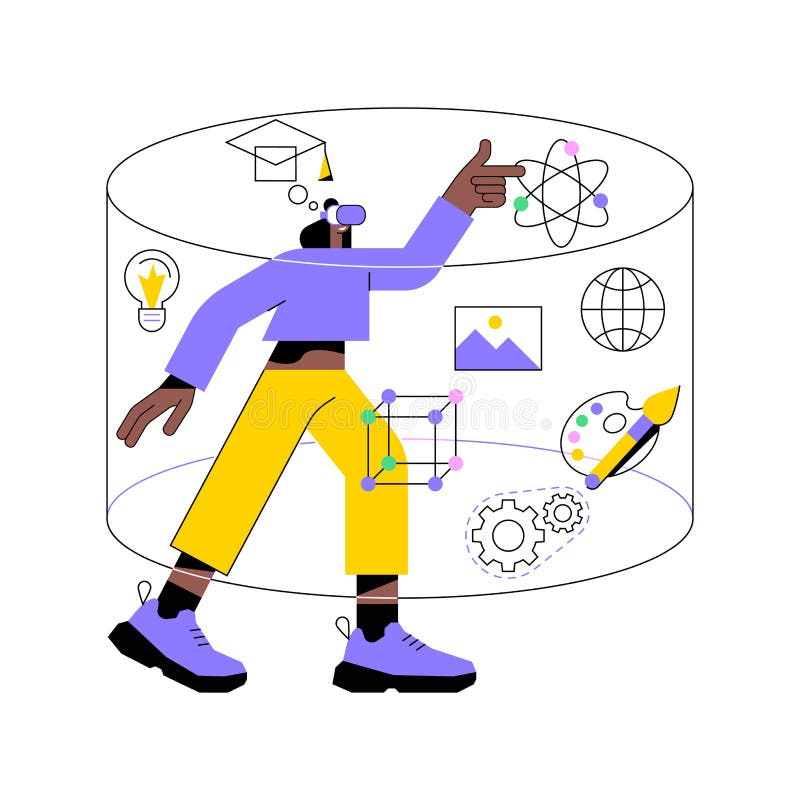 Interactive Learning Abstract Concept Vector Illustrations. Stock ...