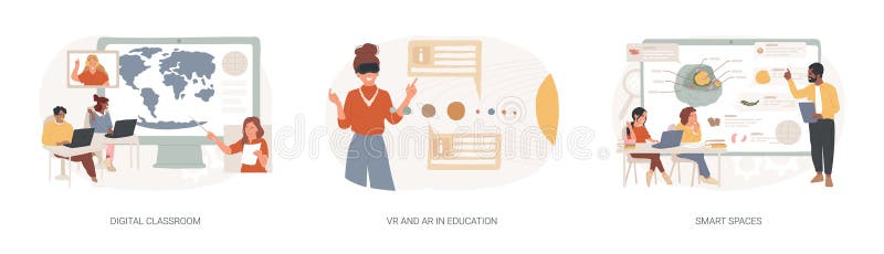 Interactive Learning Isolated Concept Vector Illustration Set. Stock ...