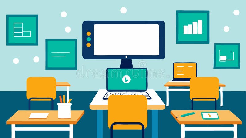 Interactive Learning Spaces a Classroom Scene with Desks Arranged for ...