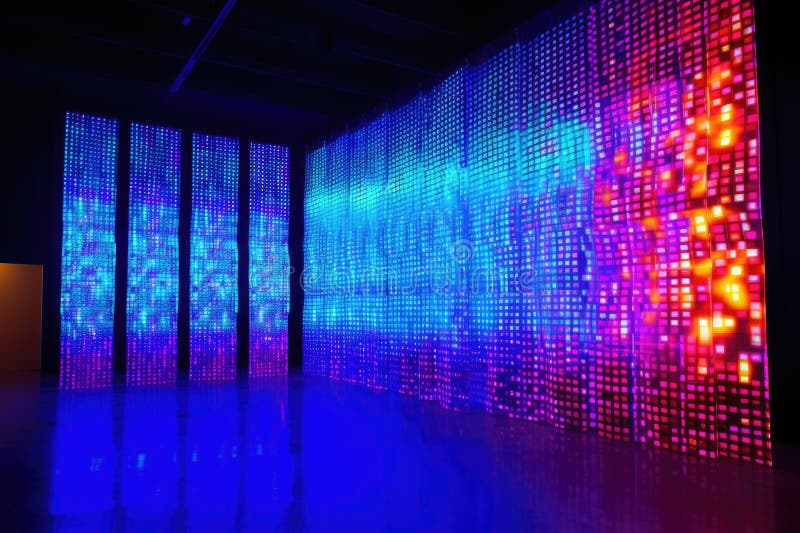 Interactive Led Wall with Changing Patterns Stock Illustration ...