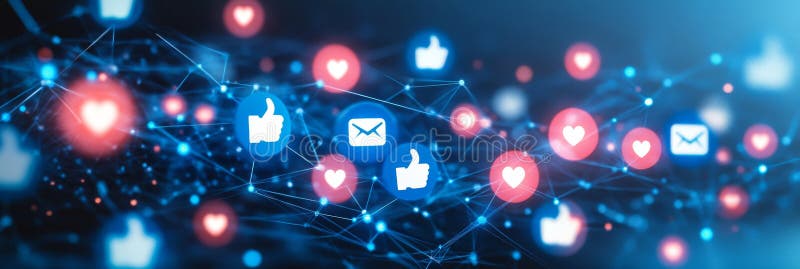 The Interactive Like and Comment Icons on a Vibrant Smartphone ...