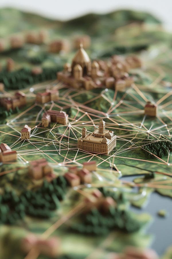 An Interactive-looking 3D Map Illustrating Tourism Hotspots with ...