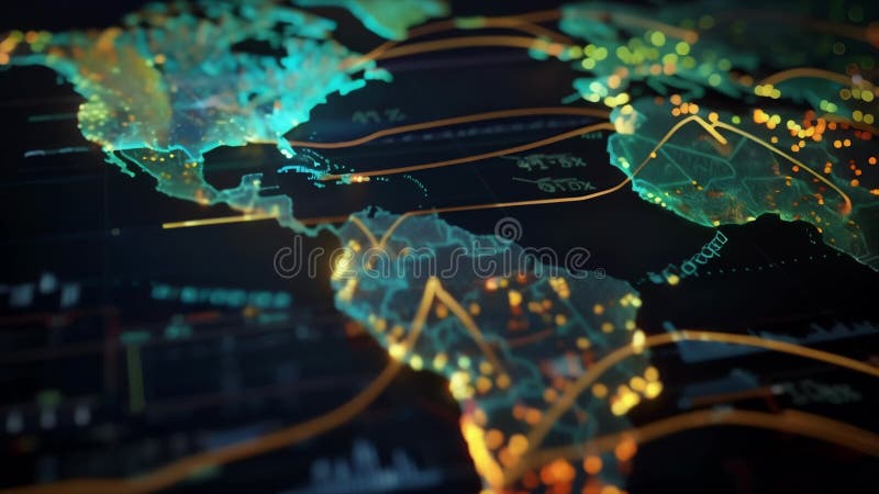 An Interactive Map Animation Showcasing the World with a Multitude of ...