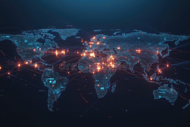 Exploring Global E-Commerce Trends: Interactive Map with Real-Time Data Points and Transactions ...