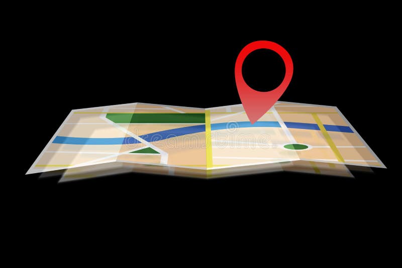 Interactive Map Isolated on a Background - GPS Localization Concept ...