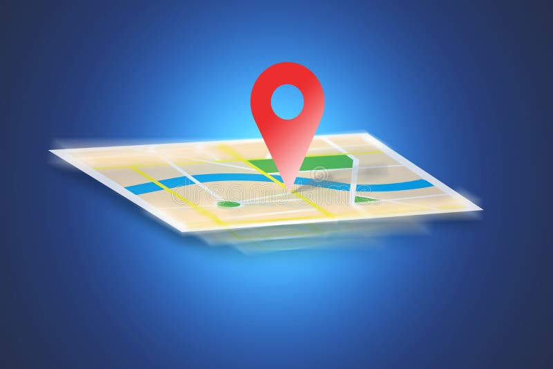 Interactive Map Isolated on a Background - GPS Localization Concept ...