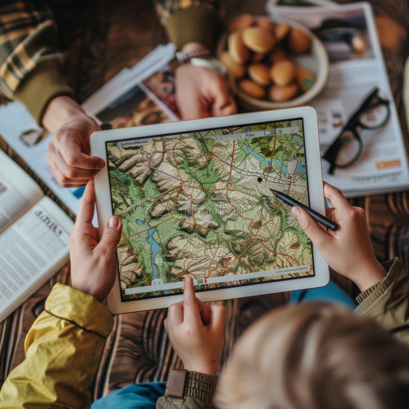 Interactive Map Planning Session Stock Photo - Image of cartography ...