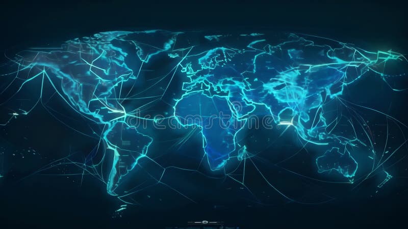 An Interactive Map of the World with Blue Lights Highlighting Different ...