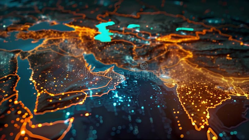An Interactive Map of the World Showcasing Glowing Lights that ...
