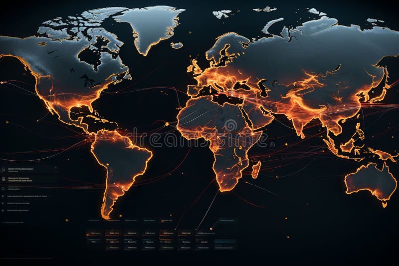 Interactive Maps Illustrating the Global Impact Stock Illustration ...
