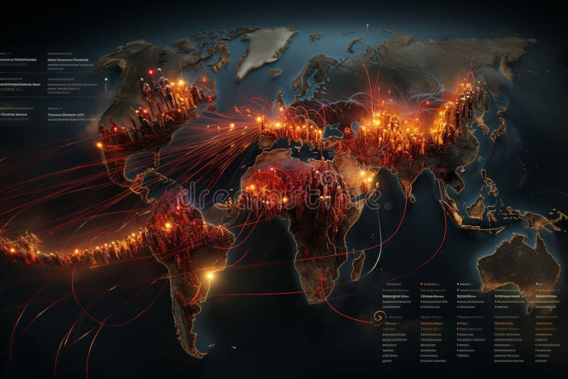 Interactive Maps Illustrating the Global Impact Stock Illustration ...
