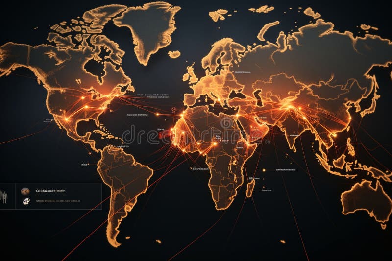 Interactive Maps Illustrating the Global Impact Stock Illustration ...