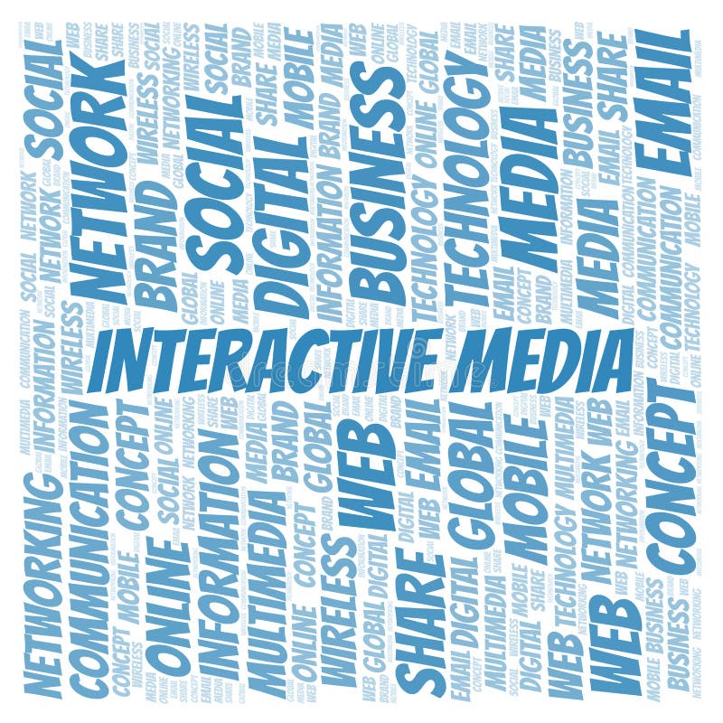 Interactive Media Word Cloud Stock Illustration - Illustration of ...