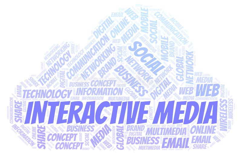 Interactive Media Word Cloud Stock Illustration - Illustration of ...