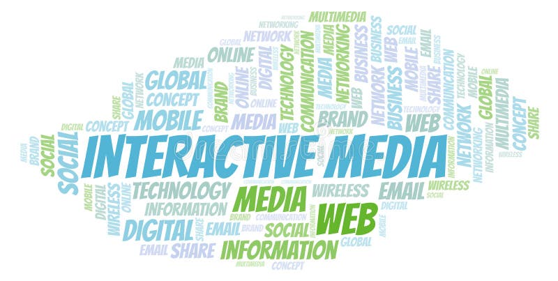 Interactive Media Word Cloud Stock Illustration - Illustration of fonts ...