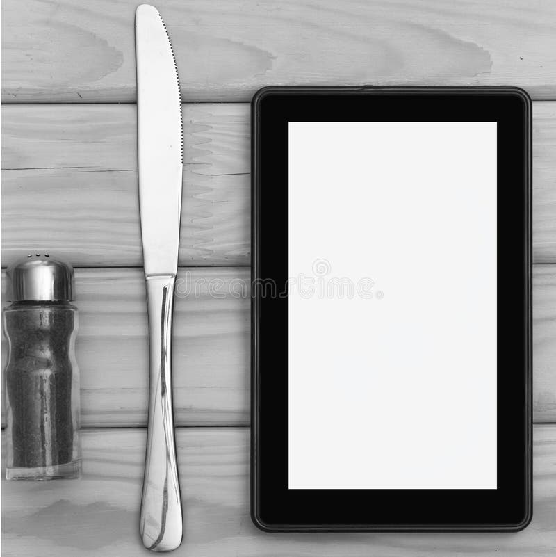 Interactive Menu of the Restaurant or Cafe on the Display of the Tablet ...