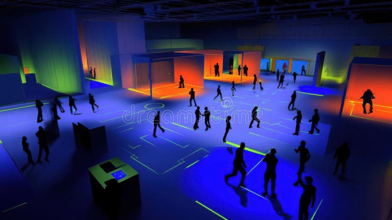 Interactive Neon Space Exploration Stock Image - Image of neon, modern ...