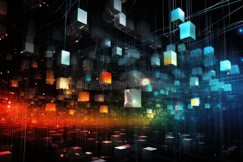 Interactive Network Digital Stream. Generate Ai Stock Image - Image of ...